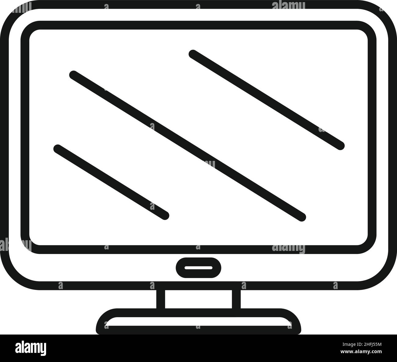 Lcd monitor icon outline vector. Computer screen. Modern display Stock ...