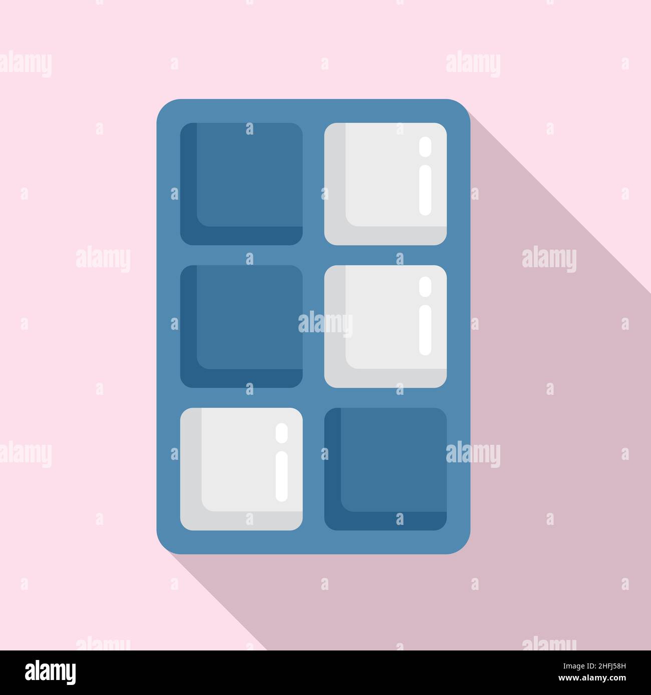 Box ice cube tray icon flat vector. Water container. Maker form Stock ...