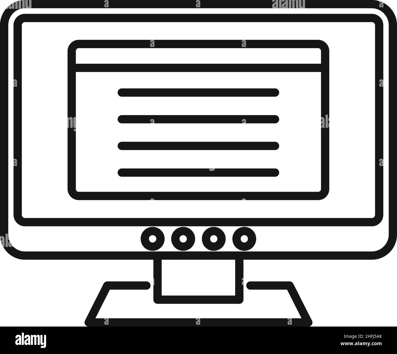 Newspaper monitor icon outline vector. Computer pc. Screen desktop Stock Vector Image & Art - Alamy