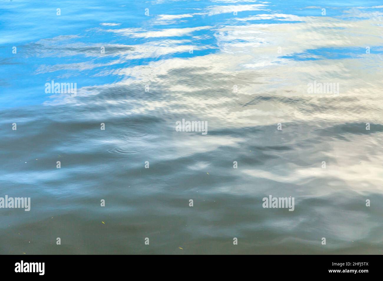 reflection of sky and clouds in the water of the ocean Stock Photo - Alamy