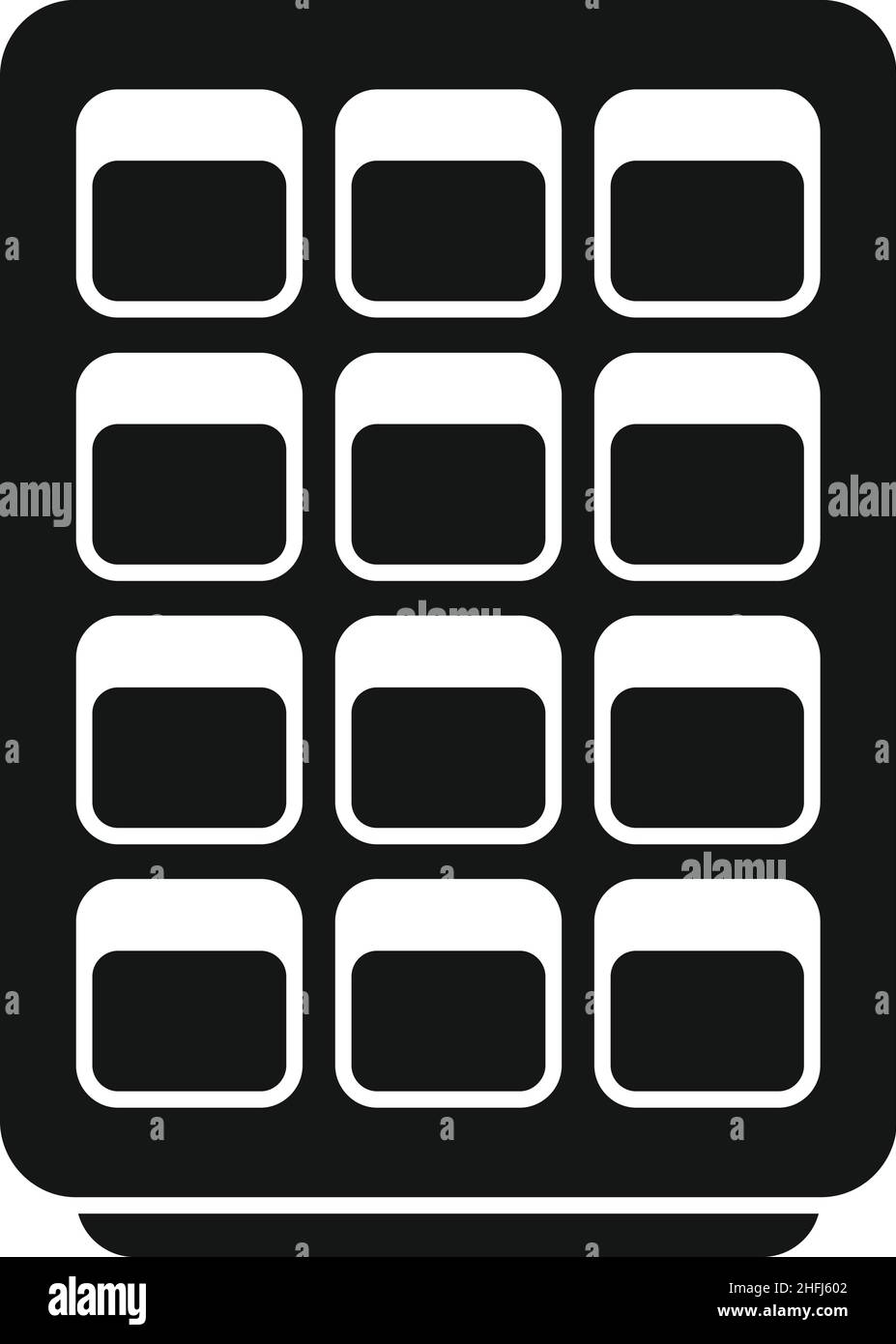 Shape ice cube tray icon simple vector. Water container. Kitchen form ...