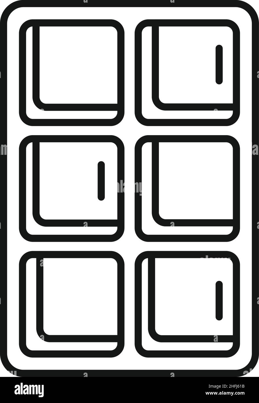 Freezer ice cube tray icon outline vector. Water container. Melt square ...