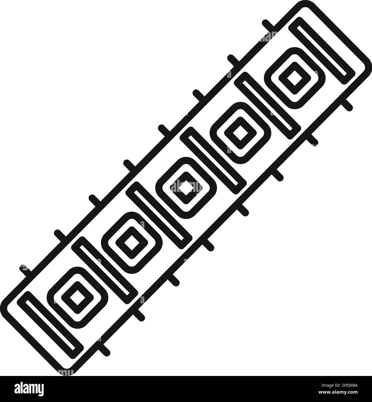 Led strip light icon outline vector. Diode stripe. Tape module Stock ...