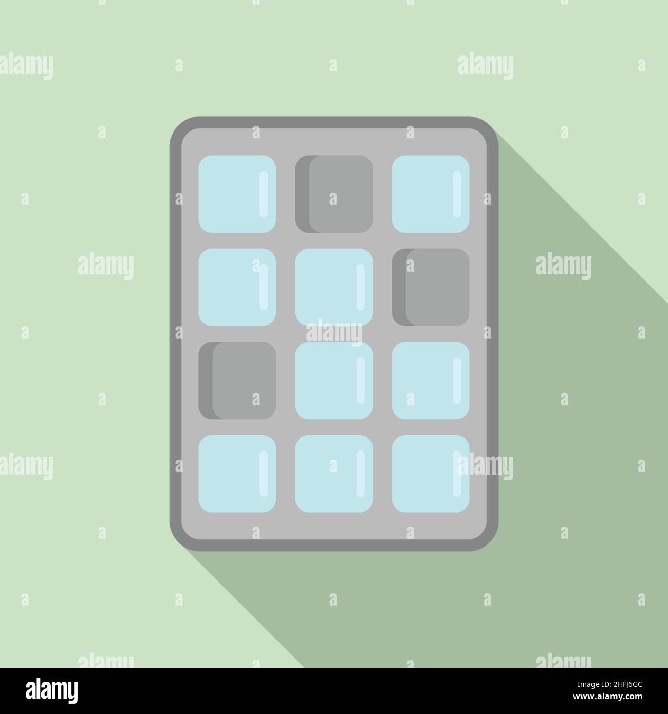 Cooler ice cube tray icon flat vector. Mold container. Water kitchen ...