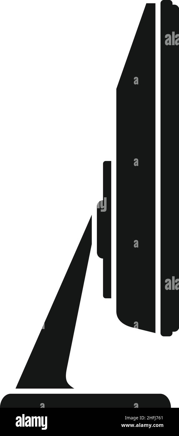 Pc monitor icon simple vector. Screen desktop. Blank display Stock ...