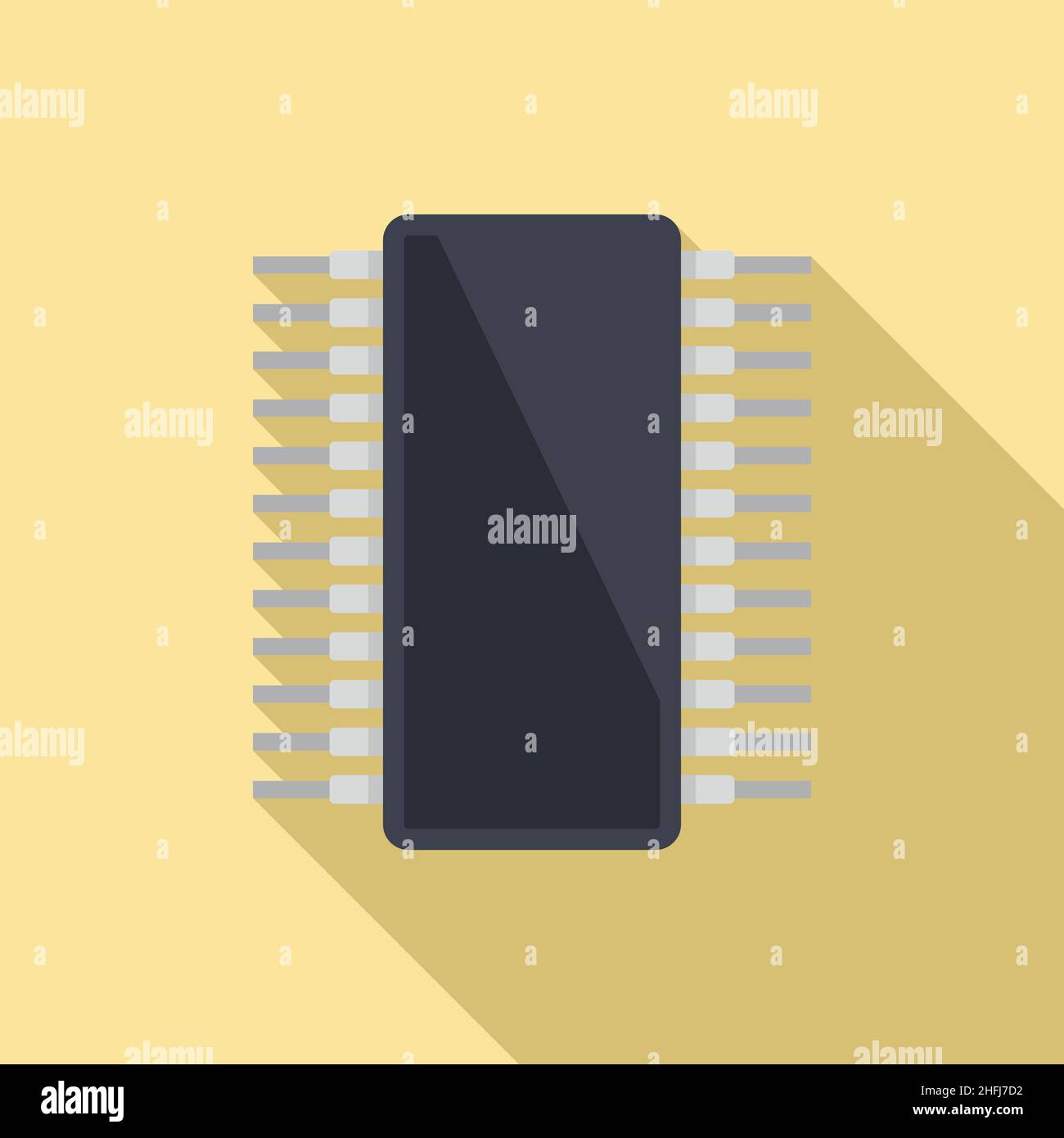 Processor technology icon flat vector. Cpu circuit. Digital core Stock ...