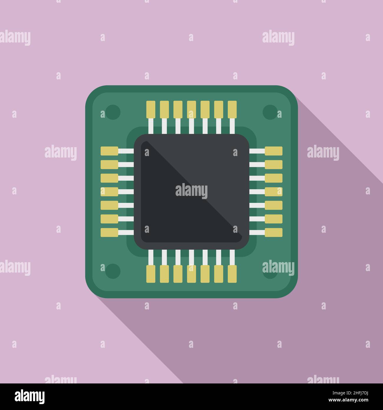 Board cpu icon flat vector. Digital microchip. Chip circuit Stock ...