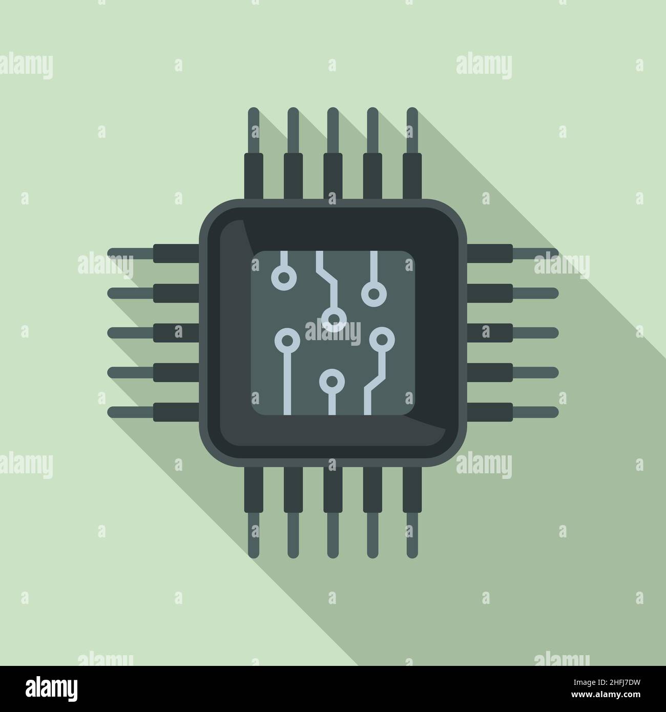 Micro cpu icon flat vector. Computer digital. Core data Stock Vector ...