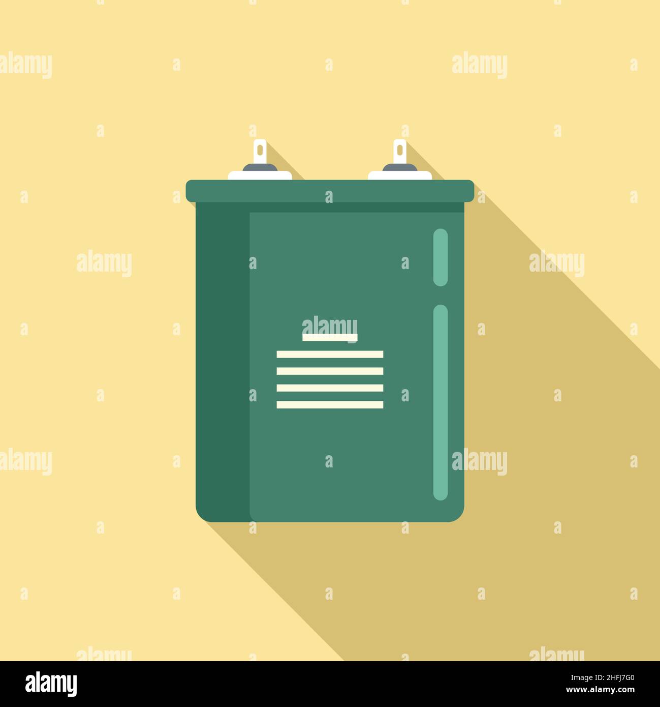 Capacitor component icon flat vector. Electric resistor. Electronic ...