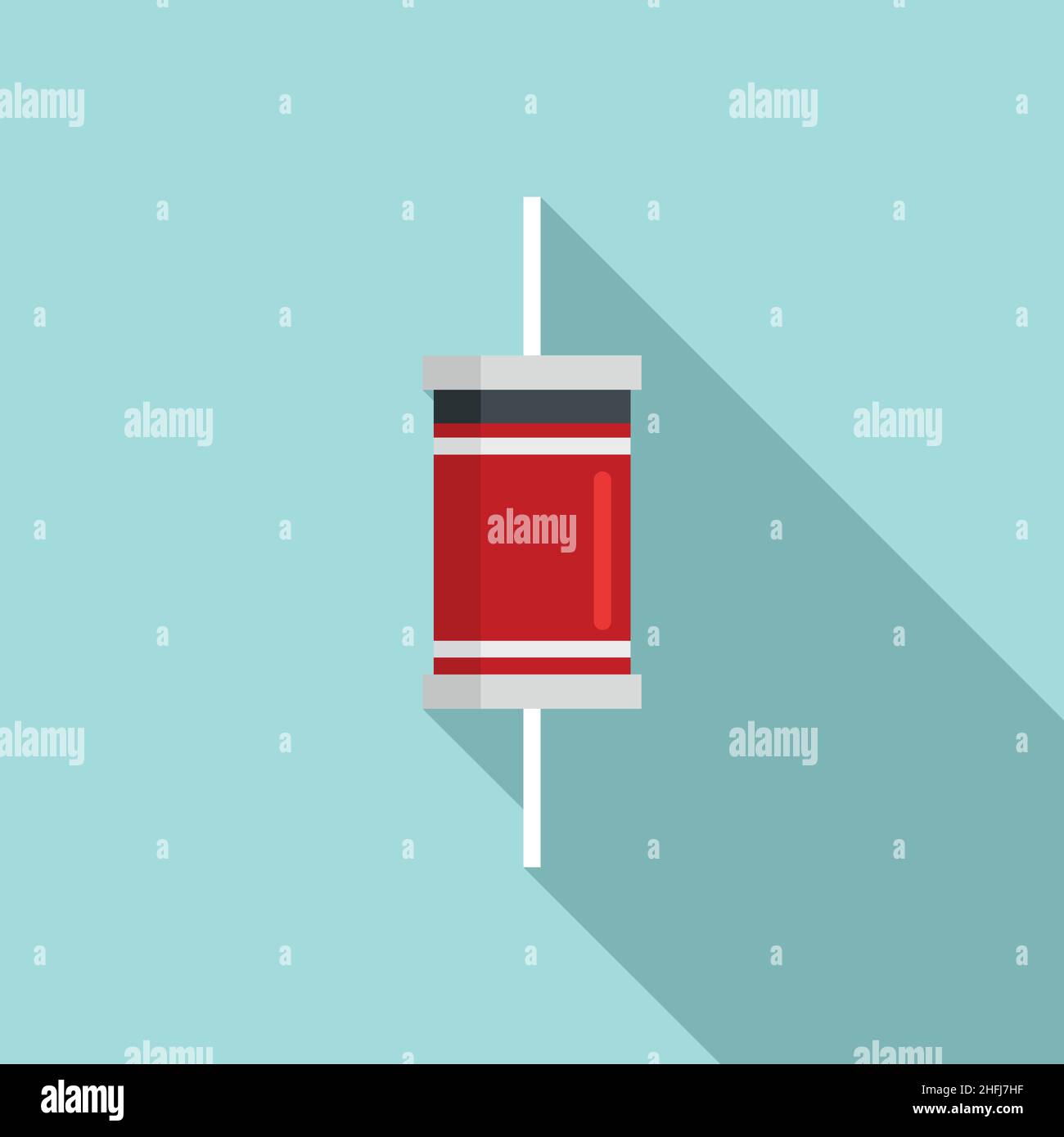 Electronic diode icon flat vector. Electric component. Led bulb Stock ...