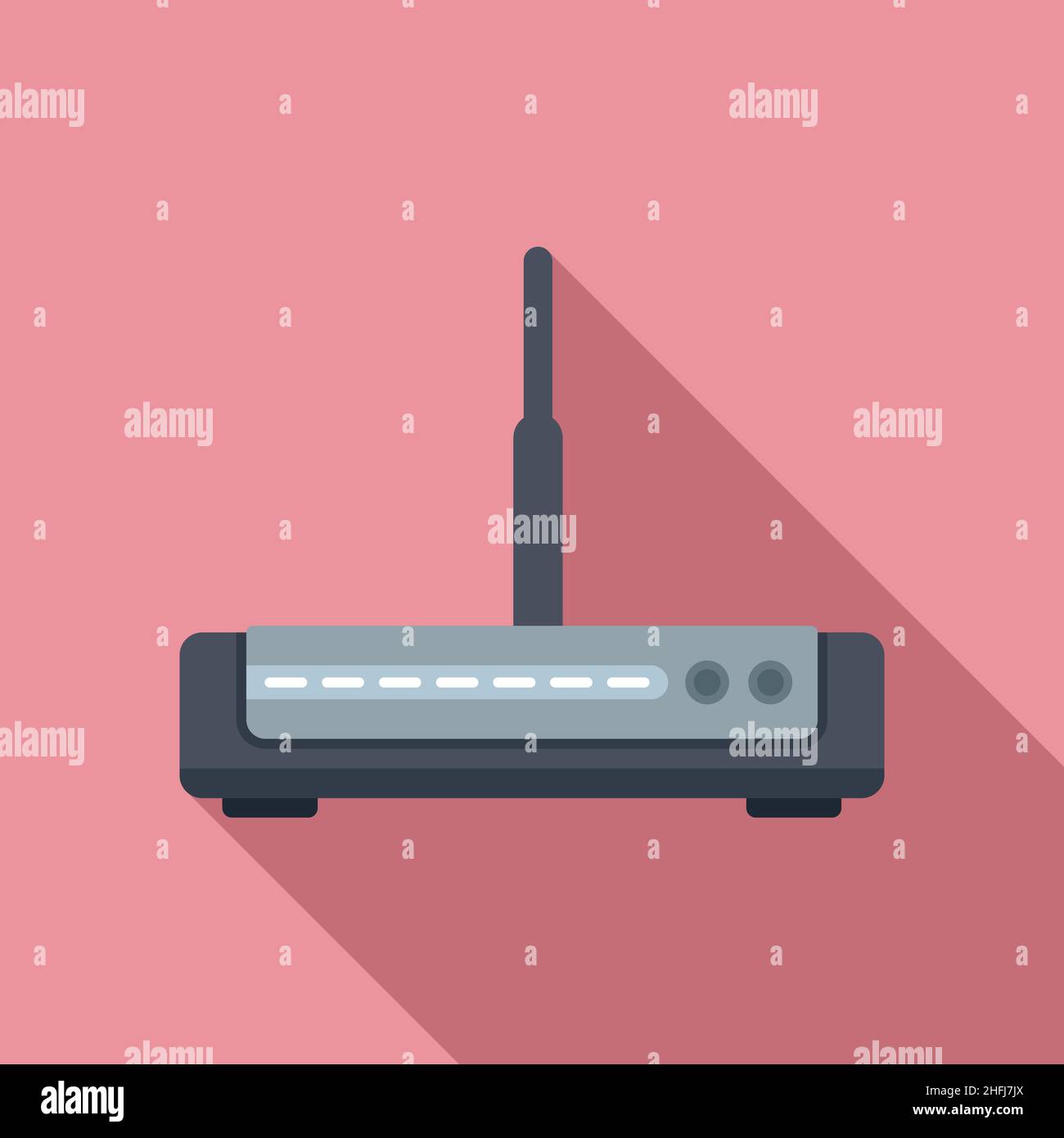 Broadband modem icon flat vector. Internet router. Device hub Stock ...