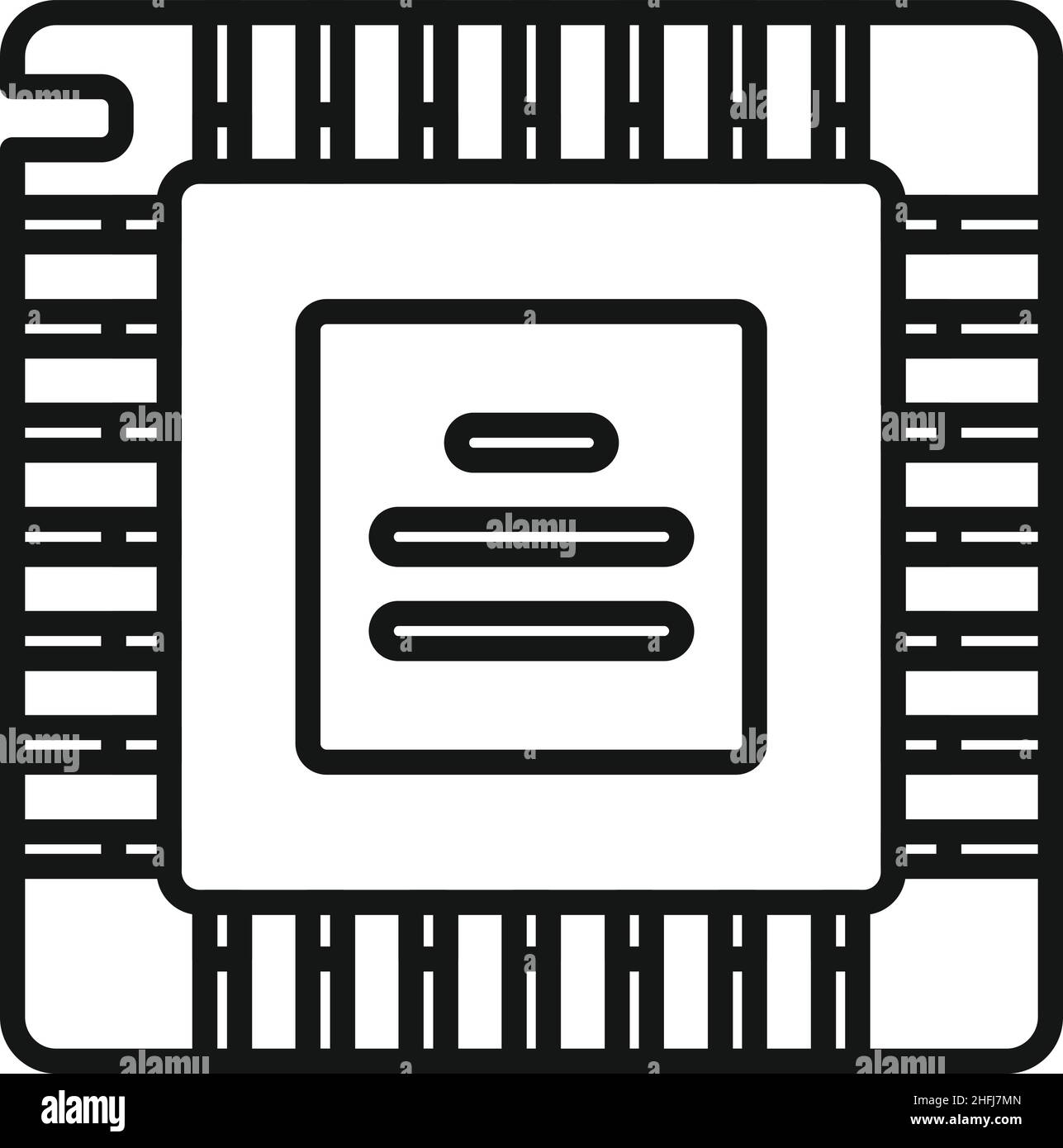Pc processor icon outline vector. Computer core. Internet science Stock ...