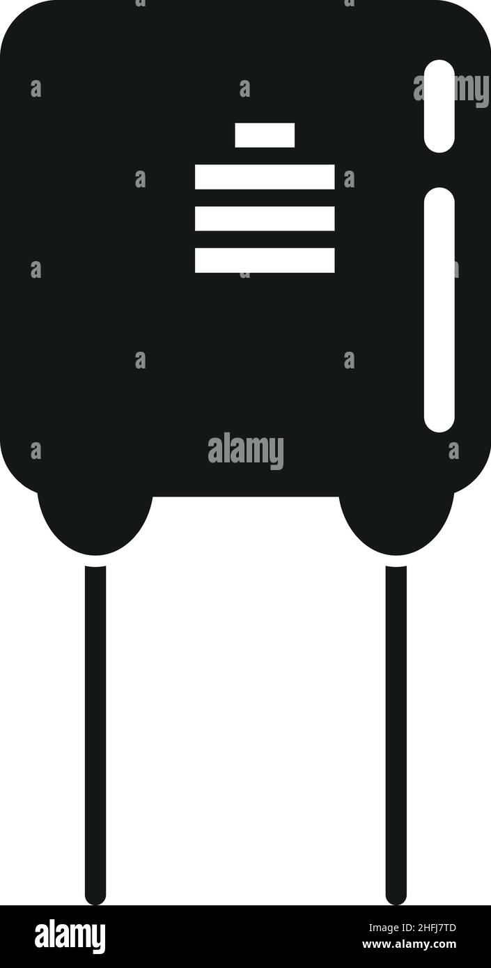 Capacitor icon simple vector. Electric component. Circuit resistor ...