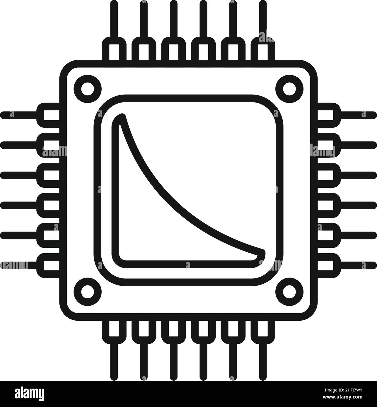 Central Processor Icon Outline Vector Chip Circuit Digital Board Stock Vector Image And Art Alamy