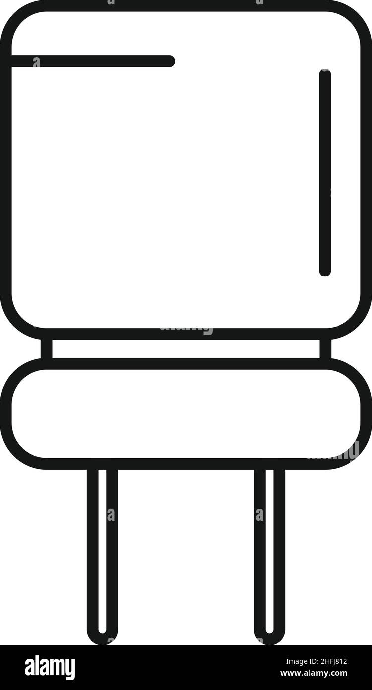 Resistance capacitor icon outline vector. Diode chip. Electronic microchip Stock Vector Image ...
