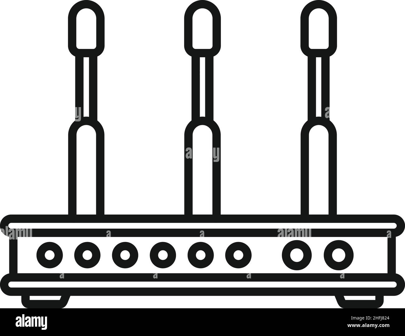 Hub modem icon outline vector. Computer wlan. Wireless device Stock ...