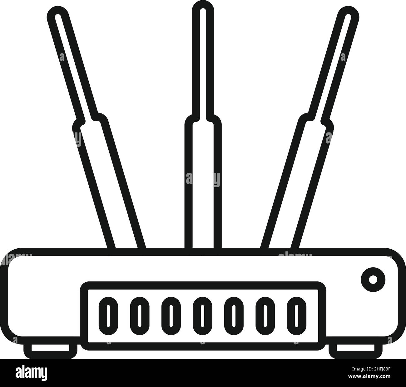 Computer modem icon outline vector. Wifi router. Device hub Stock ...