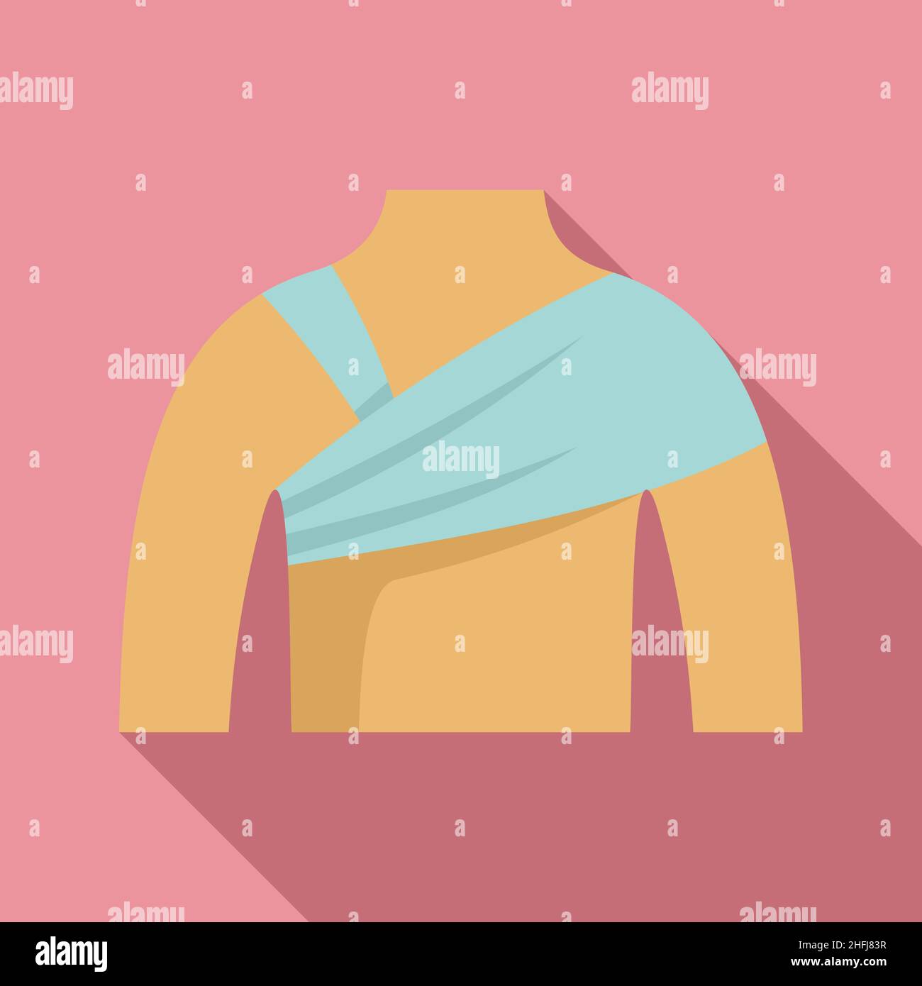 Shoulder bandage icon flat vector. Accident fracture. Patient damage ...