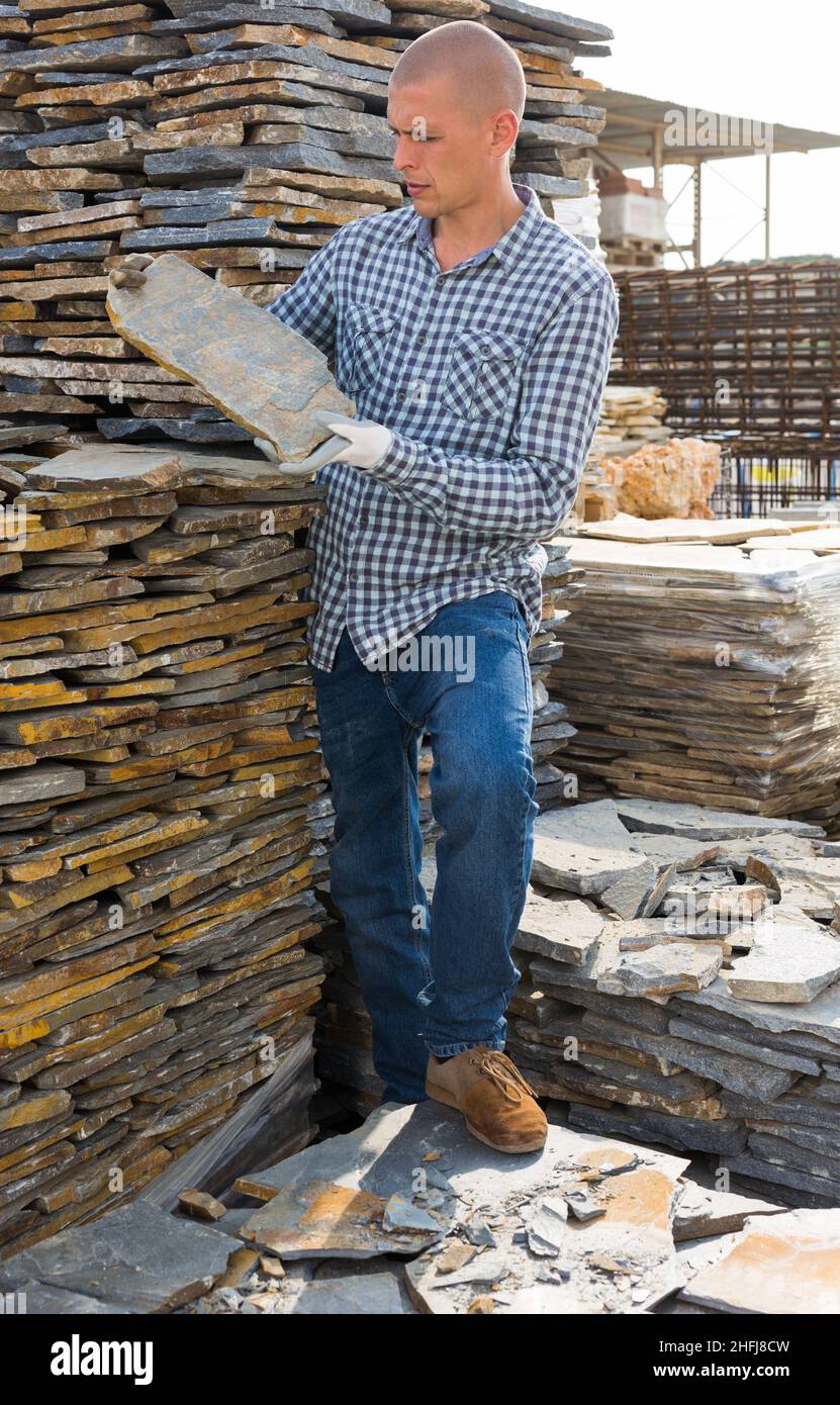 Male worker stone factory industrial hi-res stock photography and ...