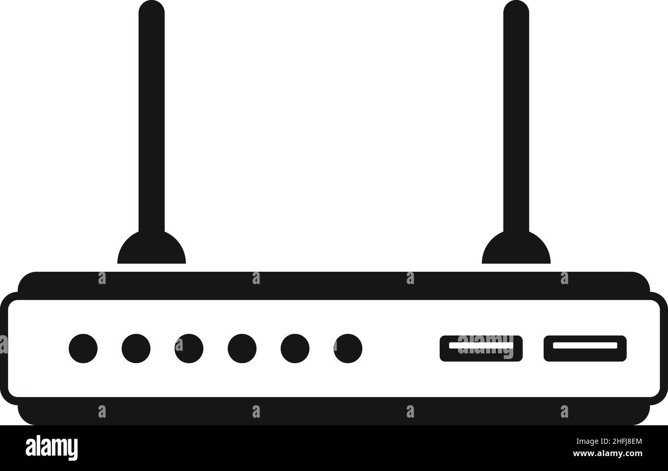 Modem equipment icon simple vector. Wifi internet. Lan device Stock ...