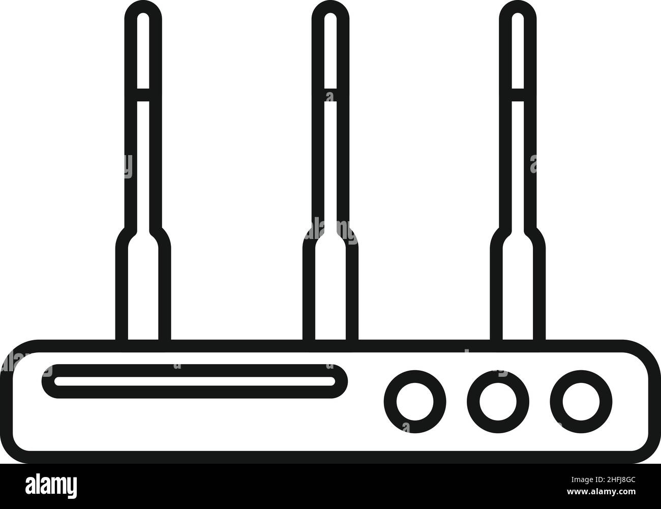 Lan modem icon outline vector. Device hub. Wireless network Stock ...