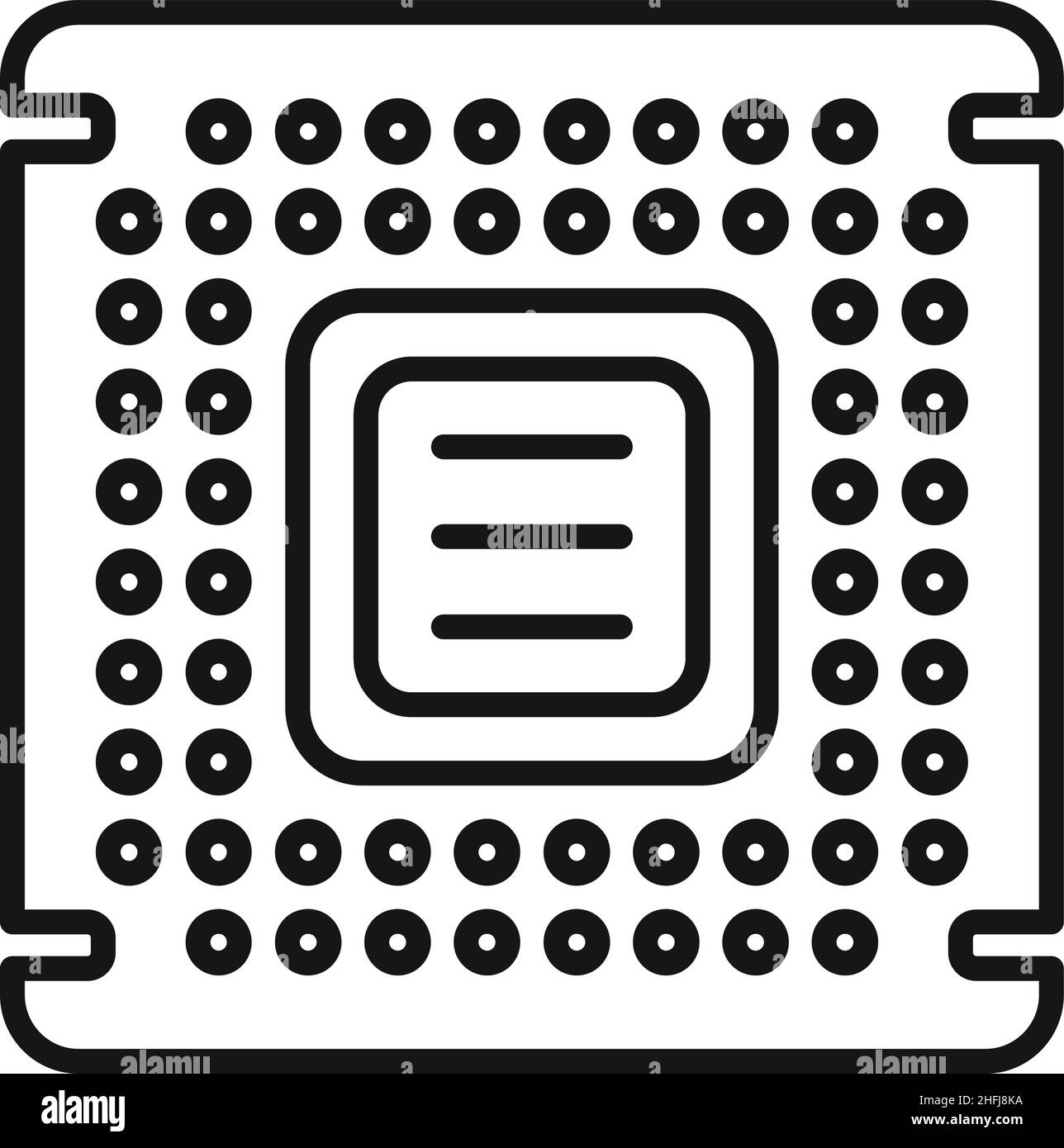 Processor chip icon outline vector. Circuit cpu. Data core Stock Vector ...