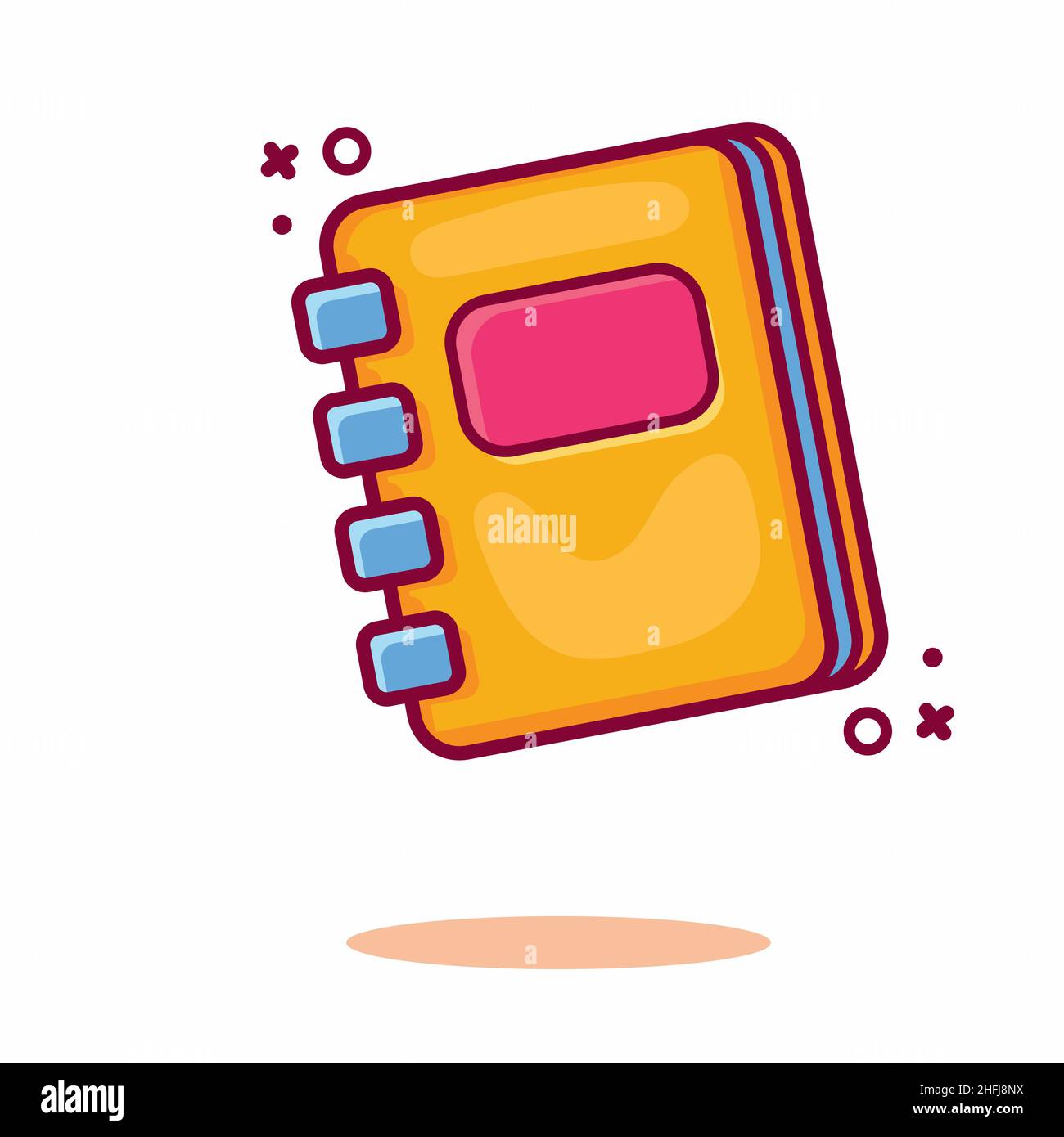 agenda book isolated cartoon vector illustration in outline flat style ...