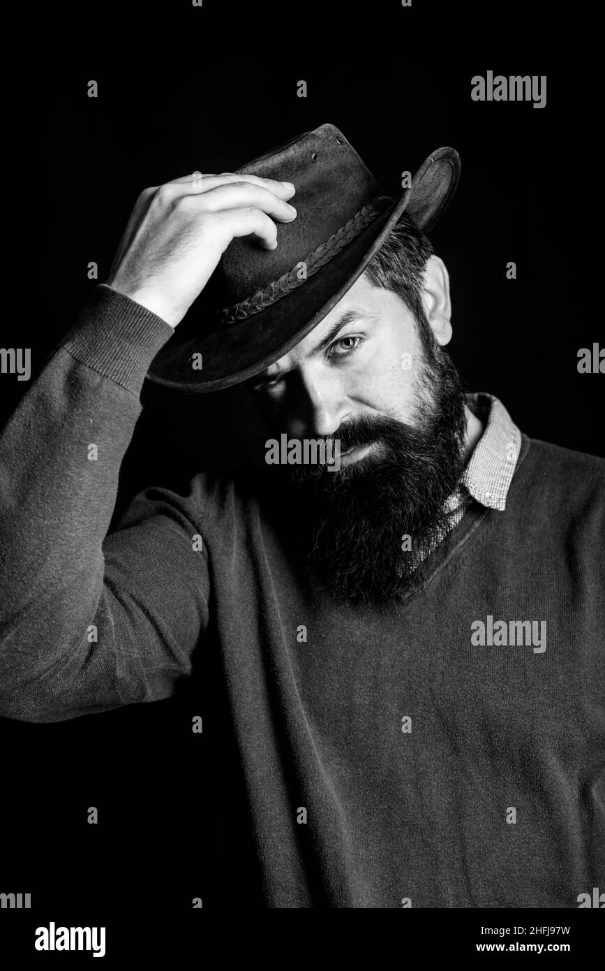 Farmer cowboy handsome man Black and White Stock Photos & Images - Alamy
