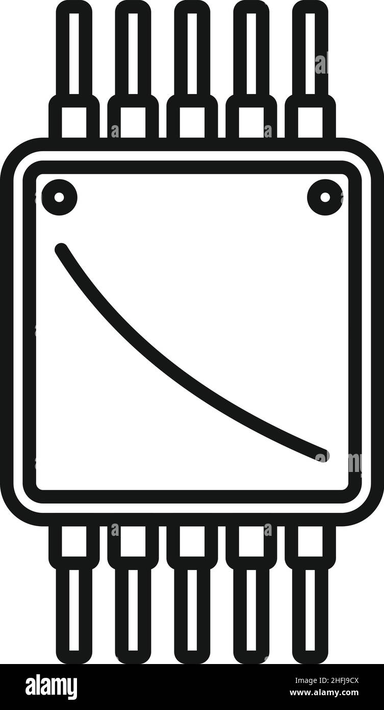 Processor circuit icon outline vector. Chip cpu. Digital computer Stock ...