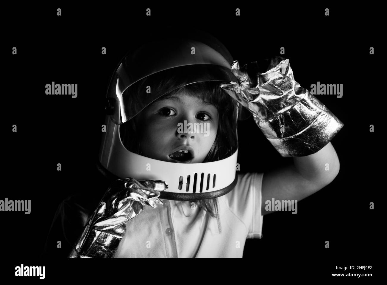 Boy playing himself Black and White Stock Photos & Images - Alamy