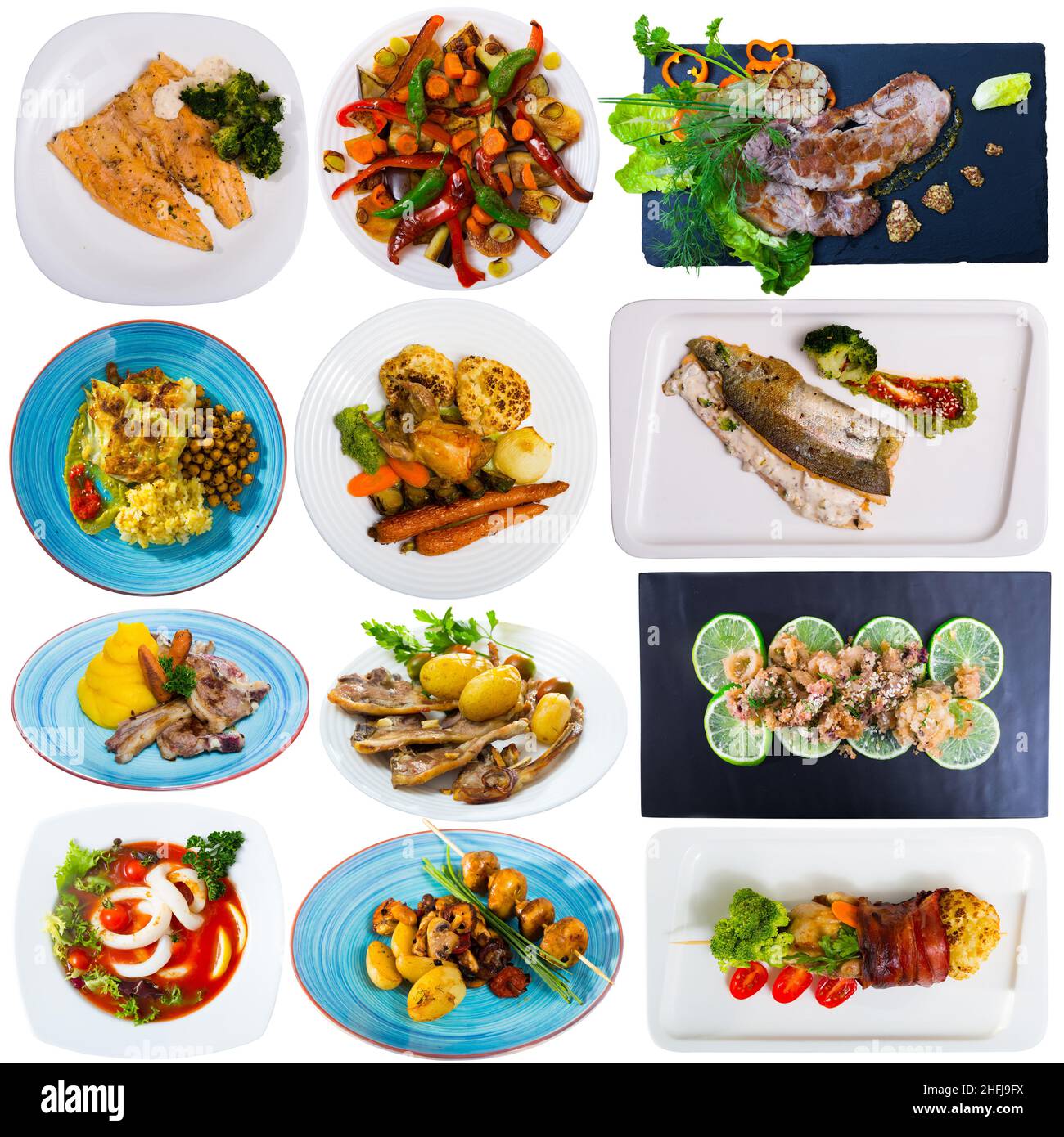 Seafoods collage hi-res stock photography and images - Alamy