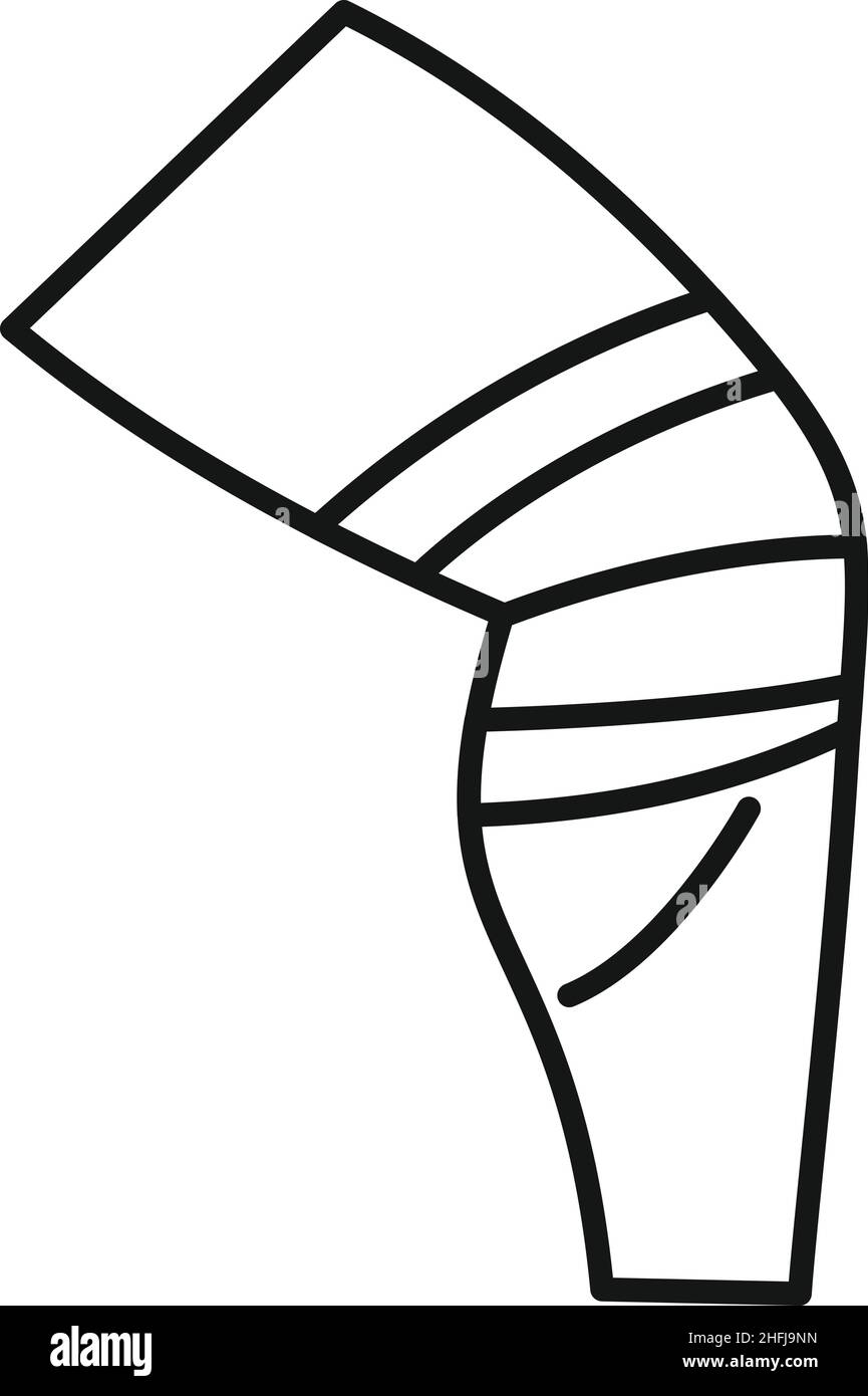 Knee bandage icon outline vector. Injury accident. Human body Stock ...
