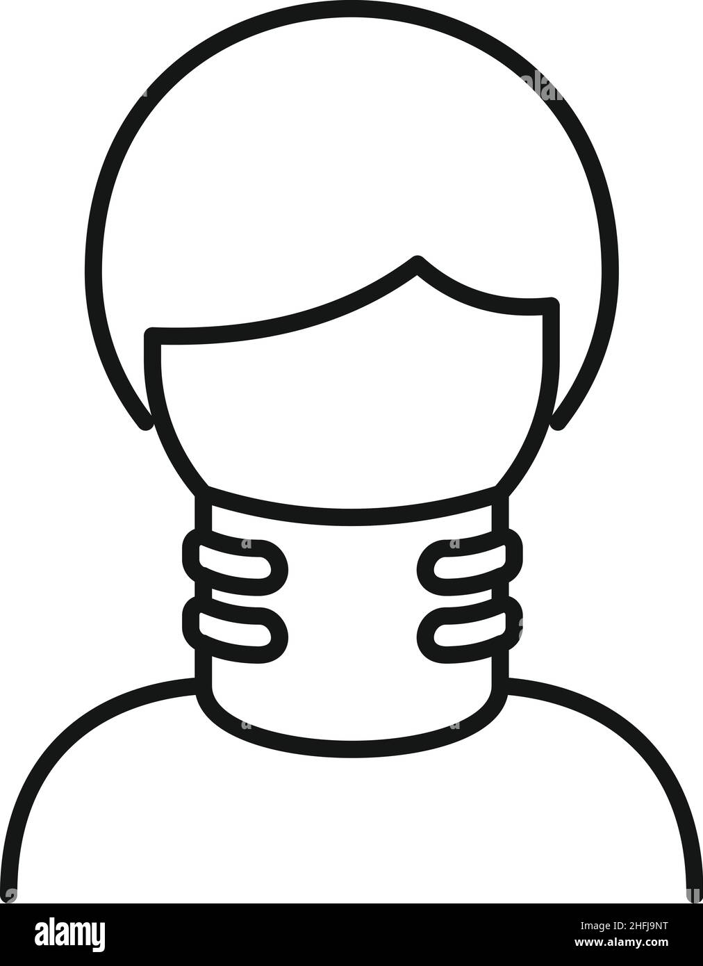 Neck bandage icon outline vector. Accident fracture. Patient damage ...