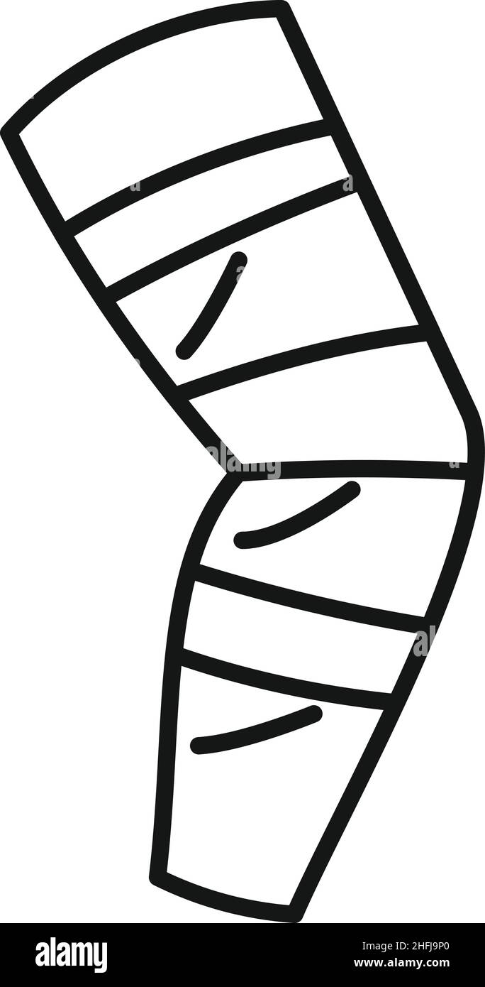 Knee medical bandage icon outline vector. Human plaster. Wrap finger ...