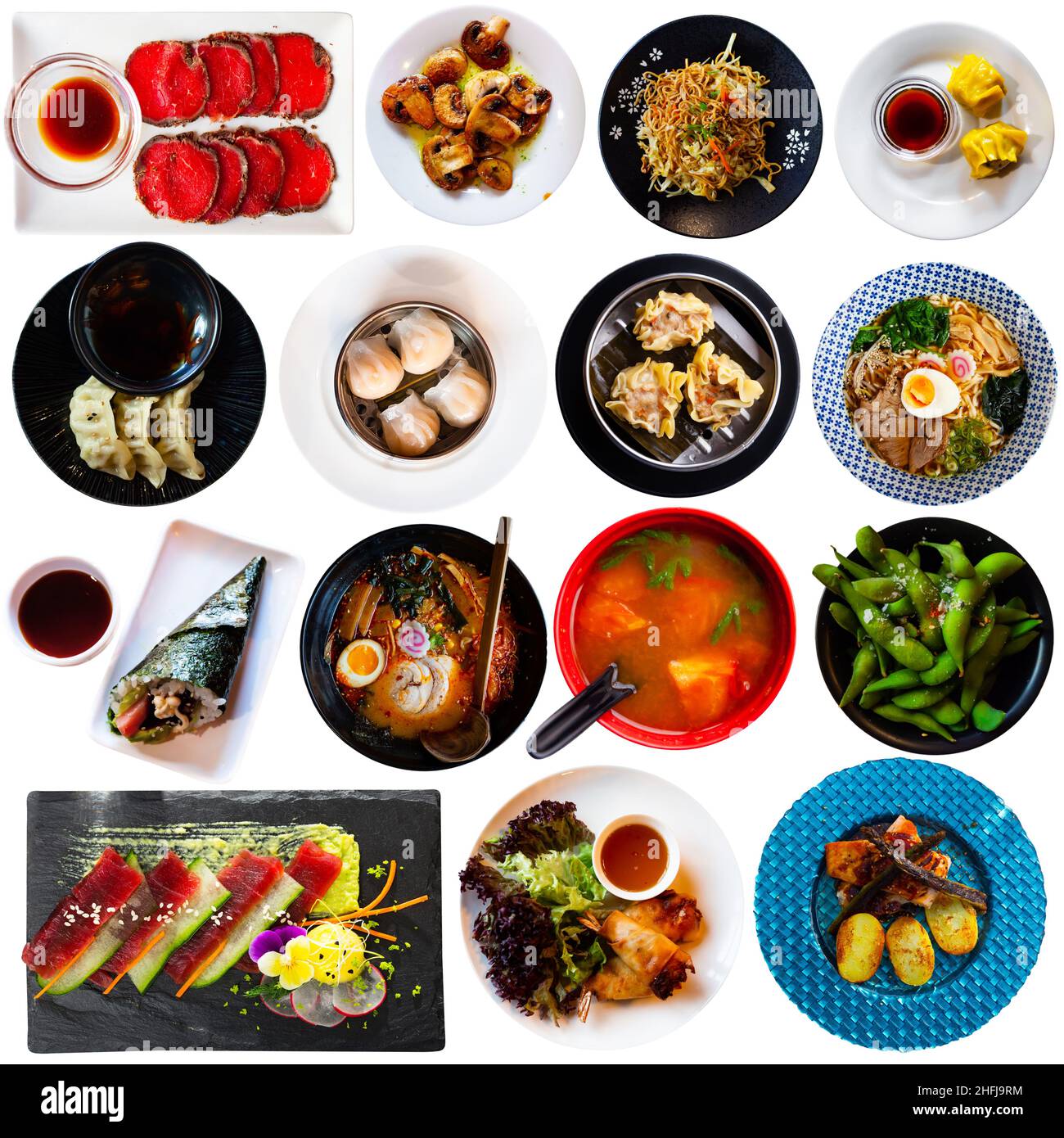 Collage of Japanese cuisine dishes Stock Photo - Alamy