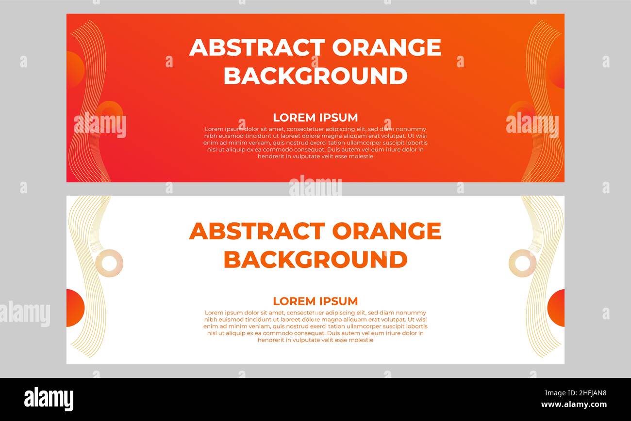 abstract orange gradient banner template collection design Stock Photo ...