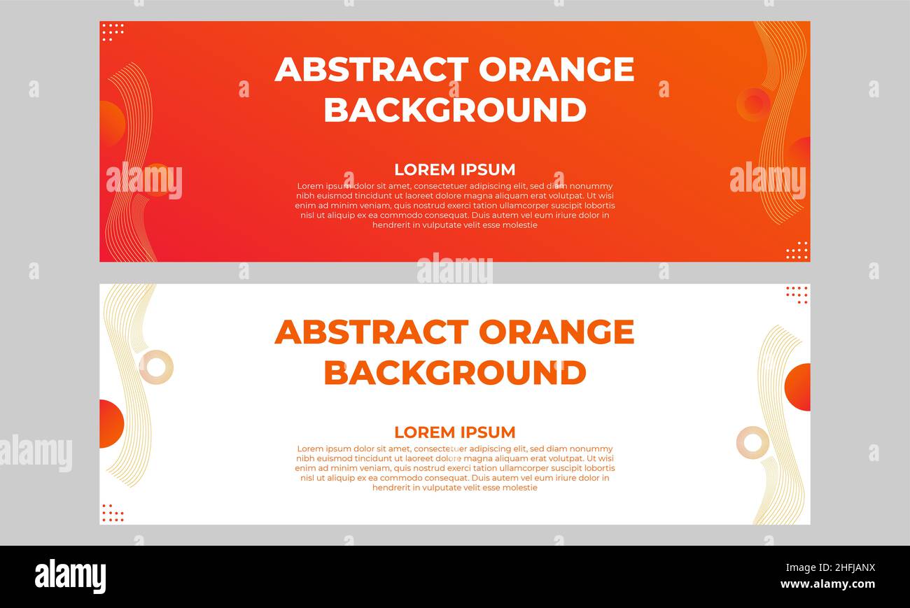 abstract orange gradient banner template collection design Stock Photo ...