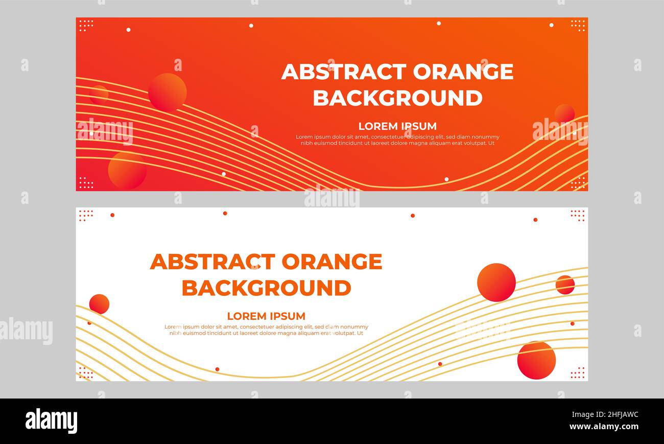 abstract orange gradient banner template collection design Stock Photo ...