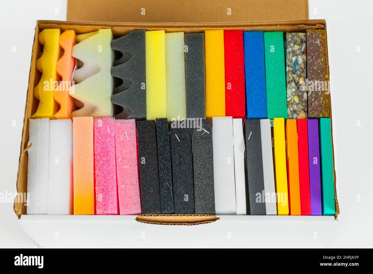 polystyrene forms in different colors and sizes Stock Photo - Alamy