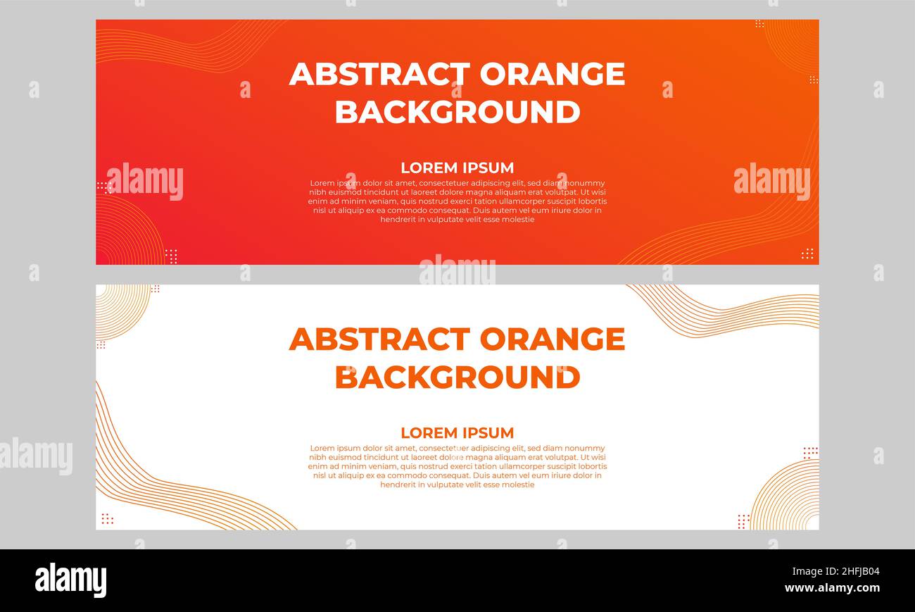 abstract orange gradient banner template collection design Stock Photo ...