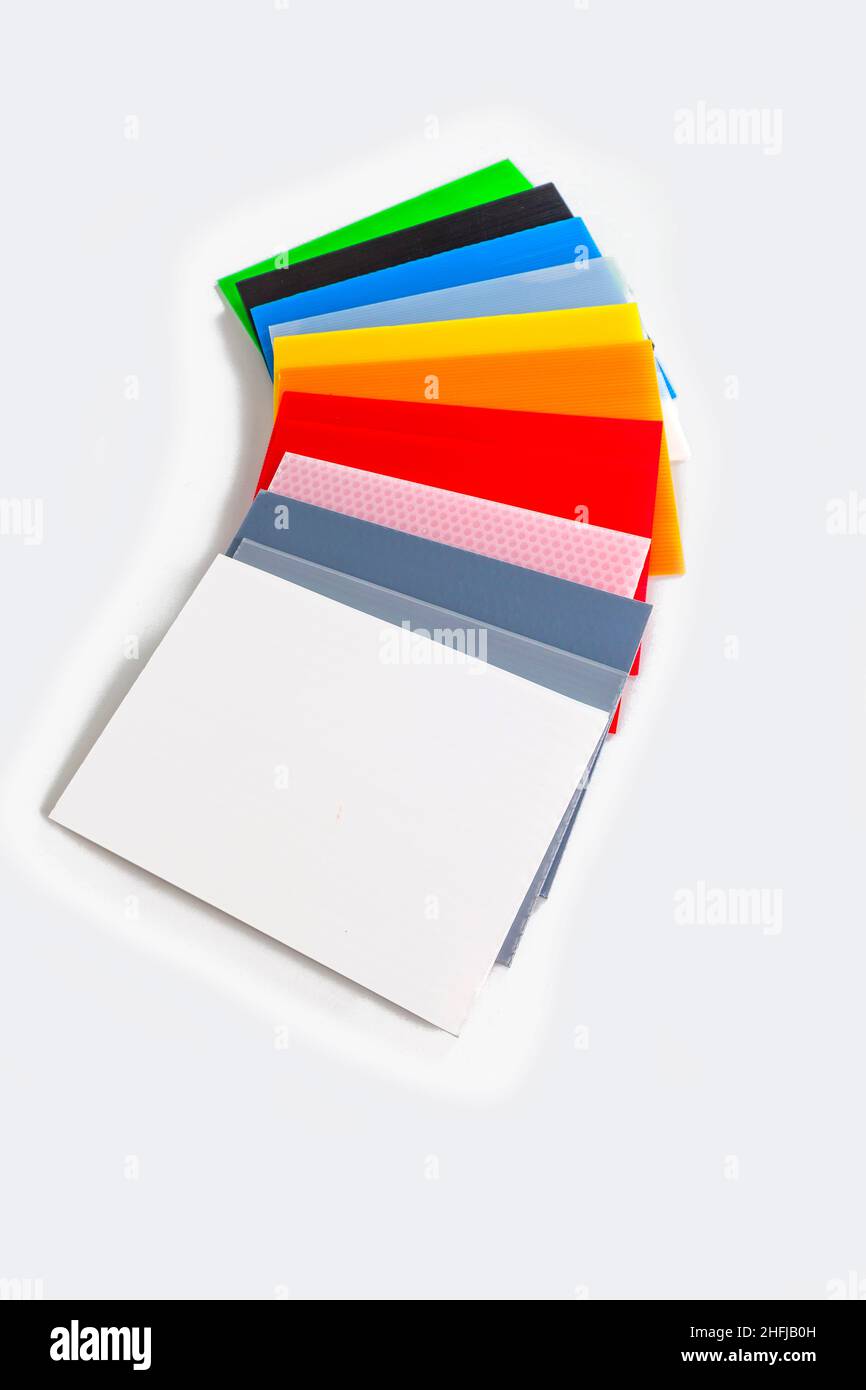 plastic packaging material in different colors Stock Photo - Alamy