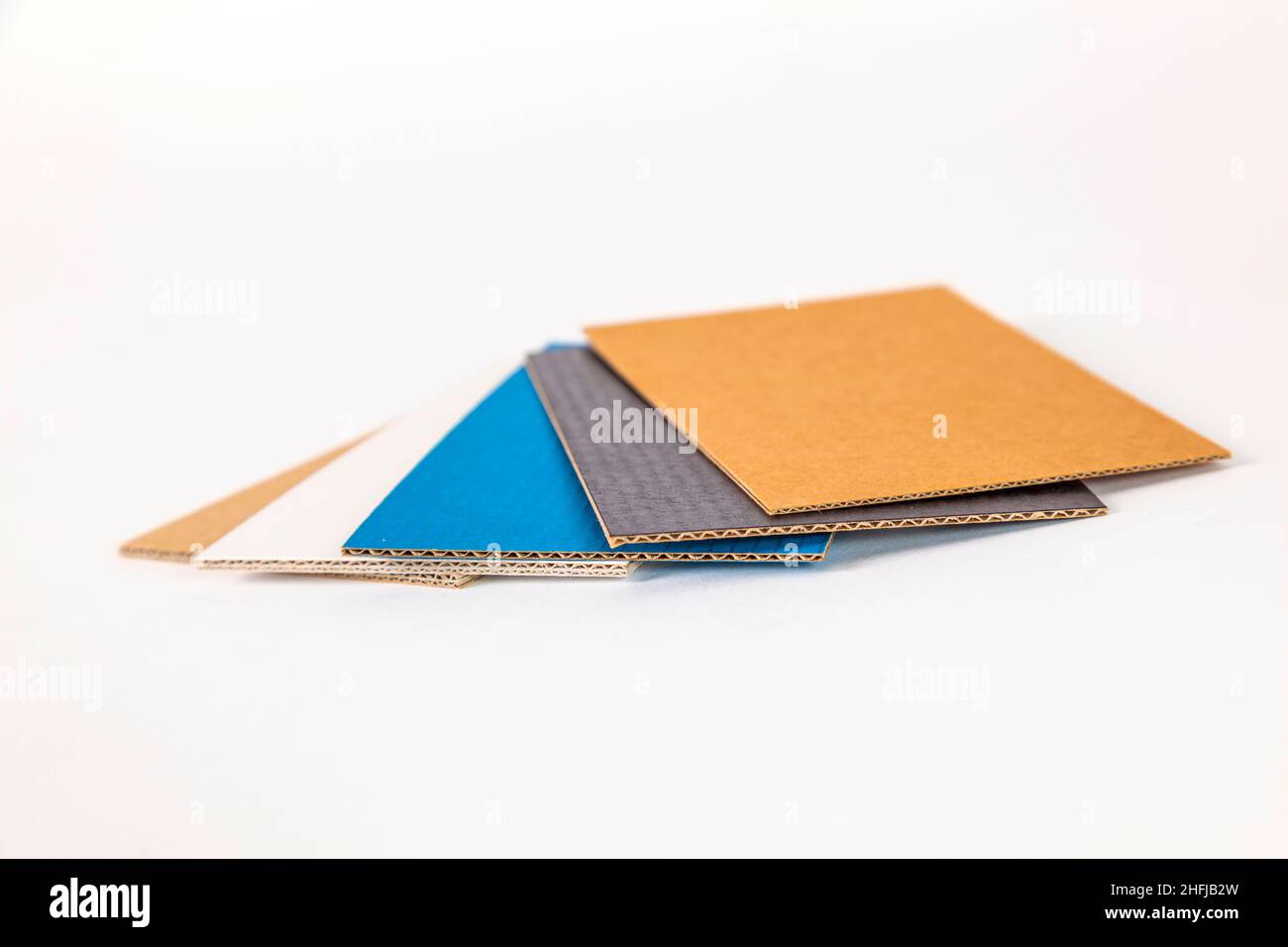 cardboard samples in different thickness and color Stock Photo - Alamy