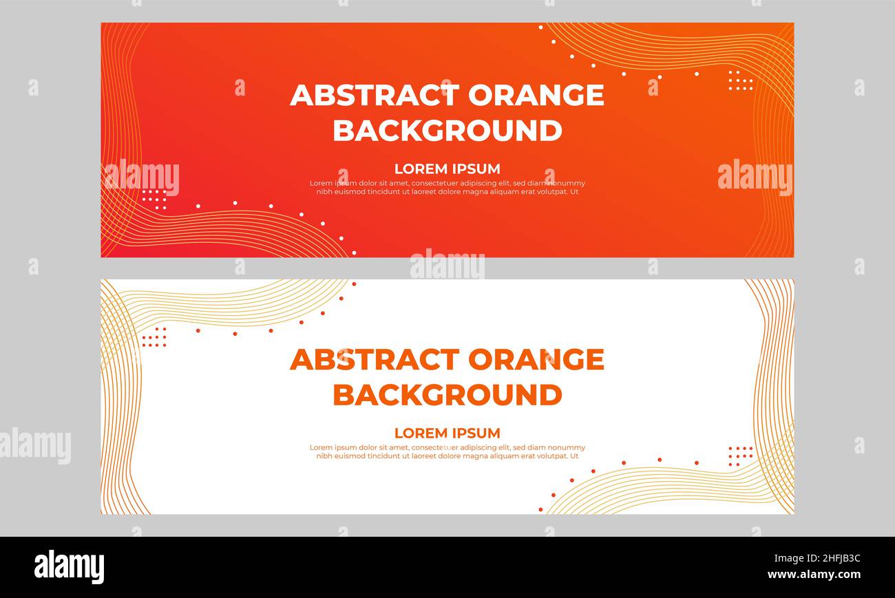 abstract orange gradient banner template collection design Stock Photo ...