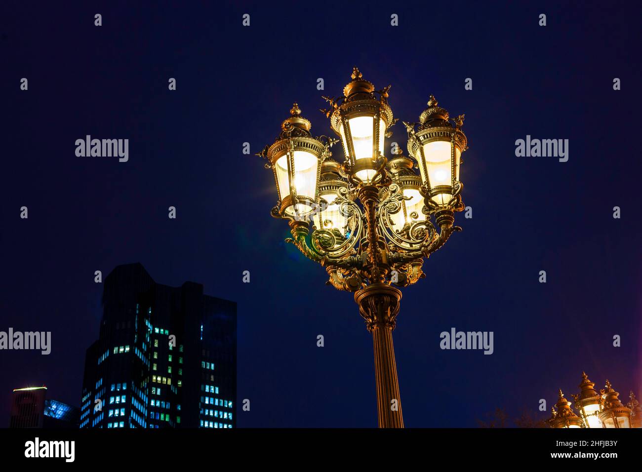 old lantern by night in Frankfurt Stock Photo - Alamy