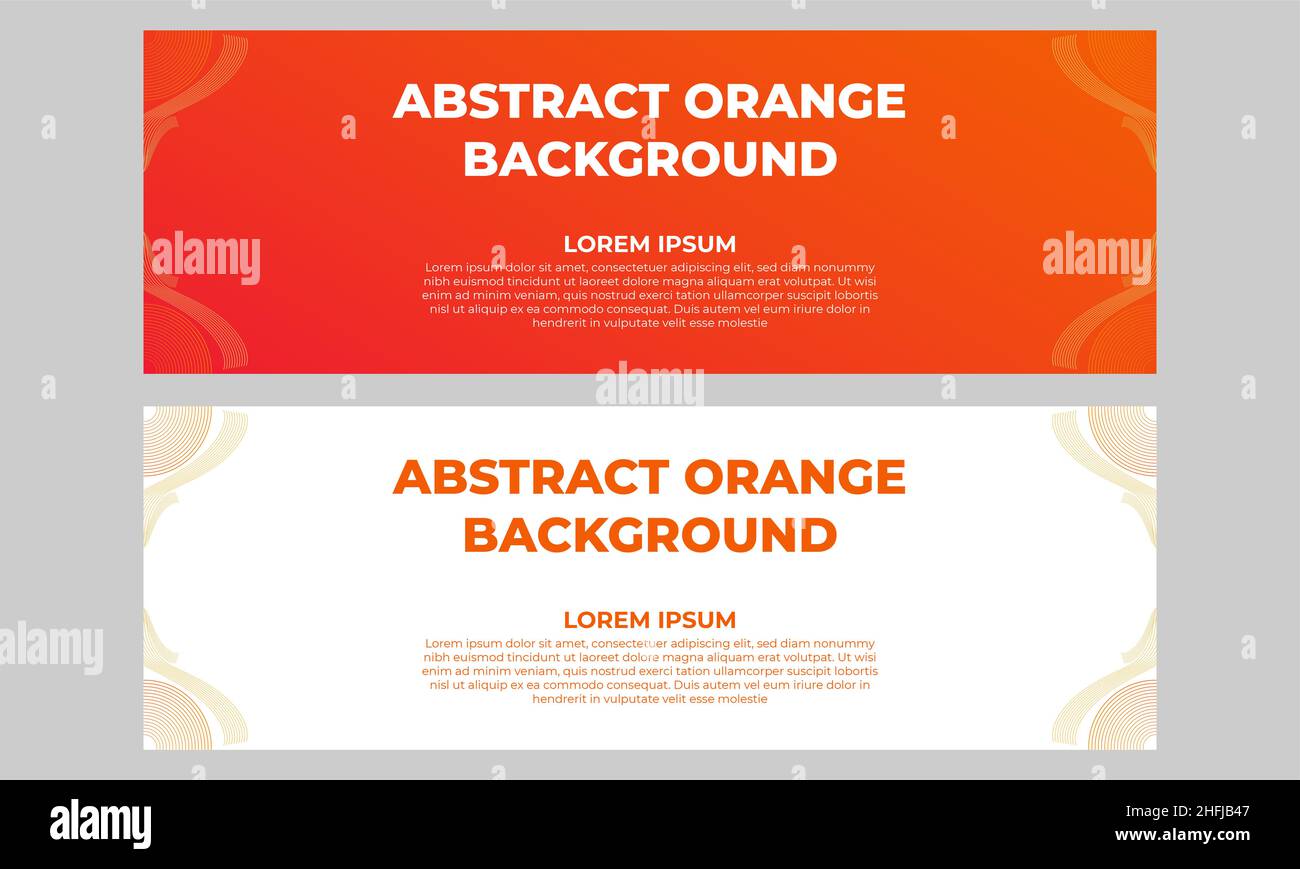 abstract orange gradient banner template collection design Stock Photo ...
