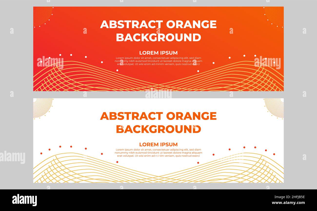 abstract orange gradient banner template collection design Stock Photo ...