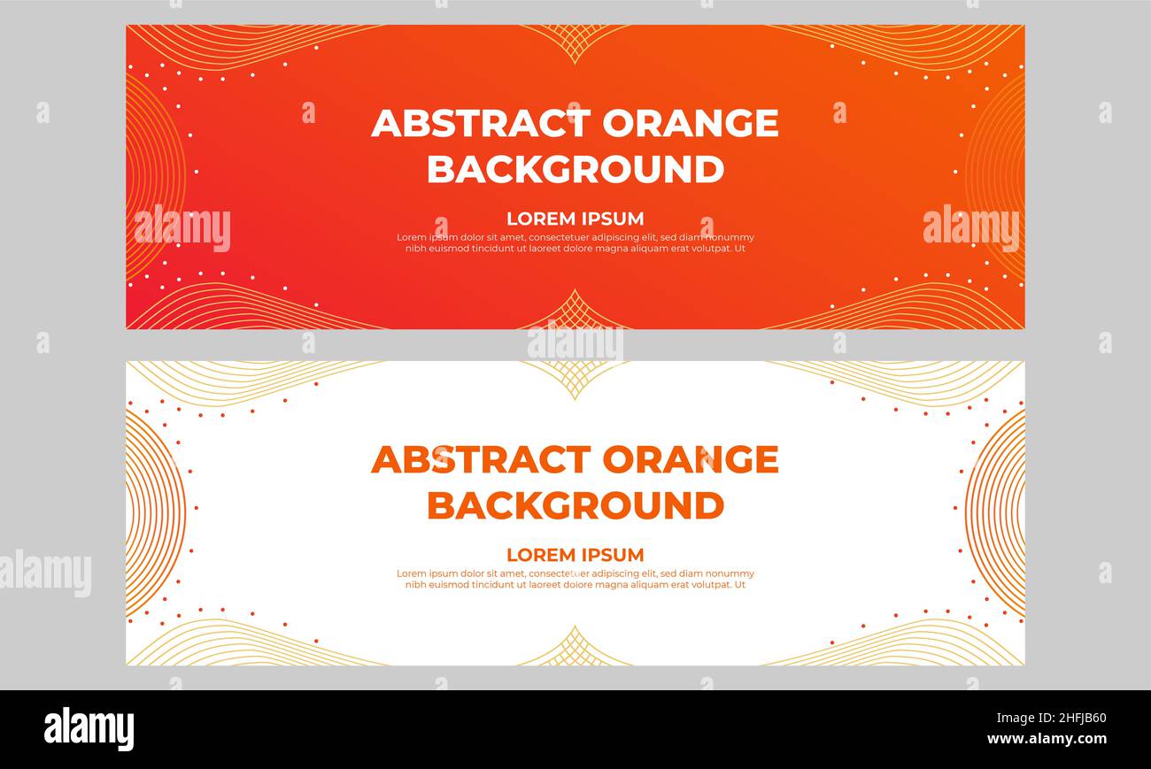 abstract orange gradient banner template collection design Stock Photo ...