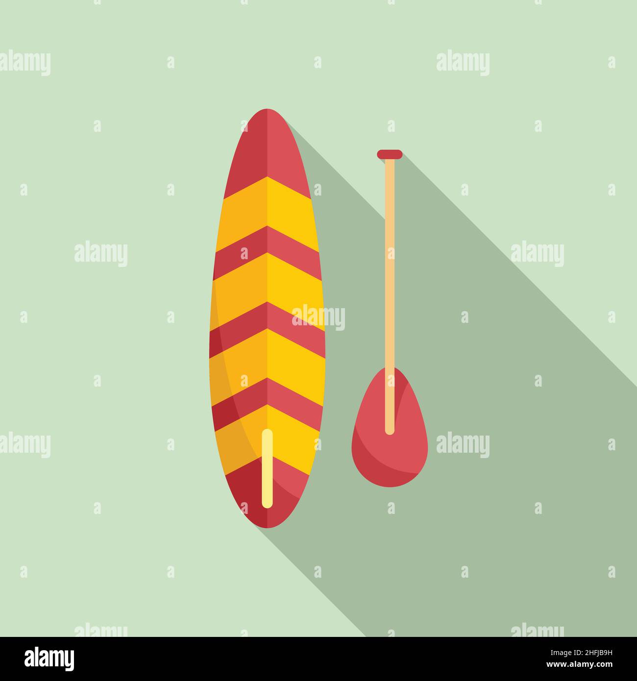Hawaii sup surf icon flat vector. Paddle board. Stand up Stock Vector Image & Art - Alamy