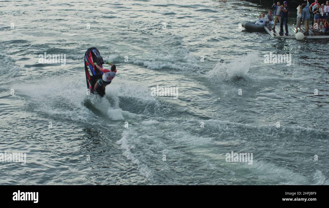 Irkutsk, Russia - August 3 2019: Baikal Jet Fest, BJF. Freestyle jet ...