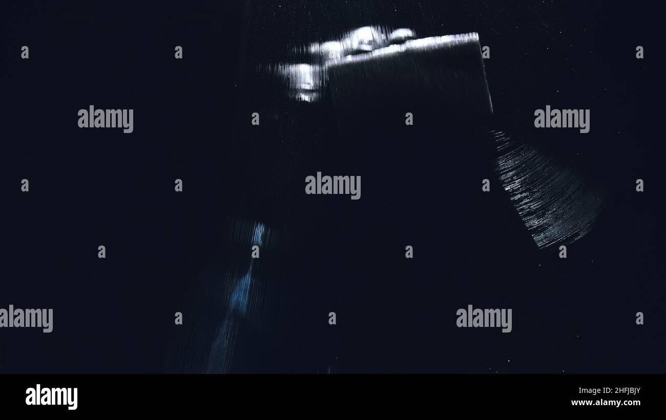 Internal view from inside of the glass a car while being car wash ...